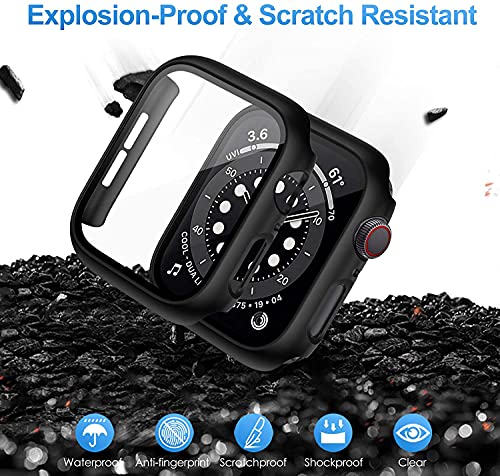 VASG 5-Pack Compatible with Apple Watch Case 44mm, Built-in HD Clear Ultra-Thin Screen Protector Cover Hard PC Case Compatible with Apple Watch Series 4/5/ 6/SE