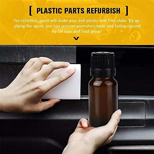 Car Plastic Parts Refurbish Agent 10ml - Coating Paste Maintenance Car Cleaner, Automotive Interior Plastic Part Retreading, Multi-Functional Restore for Car (3Pcs)