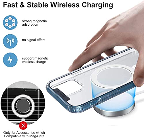 HVDI Clear Magnetic Case for iPhone 11 with Mag-Safe Wireless Charging, Soft Silicone TPU Bumper Cover, Thin Slim Fit Hard Back Shockproof Anti-Yellow Protective Case for iPhone 11 6.1Inch