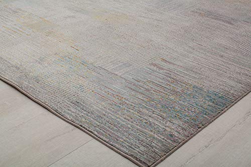 CosmoLiving by Cosmopolitan Melyna MA15A Revere Pewter Contemporary Abstract Area Rug, 8'0"X10'0"