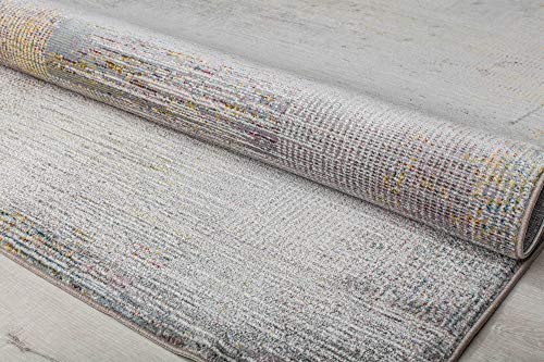 CosmoLiving by Cosmopolitan Melyna MA15A Revere Pewter Contemporary Abstract Area Rug, 8'0"X10'0"