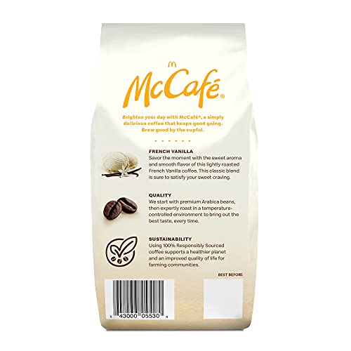 McCafe French Vanilla, Flavored Light Roast Ground Coffee, 12 oz Bag