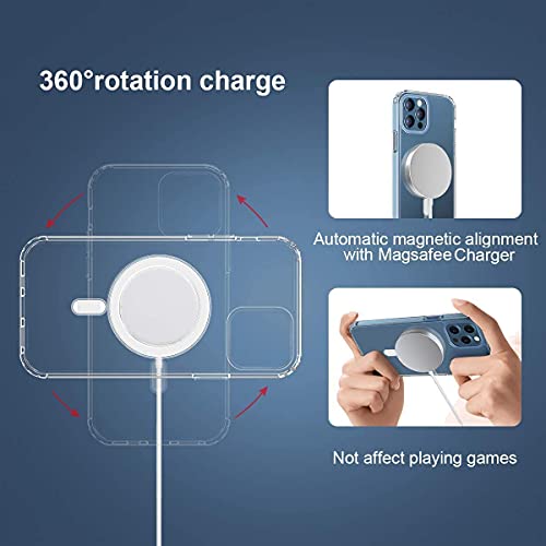 HVDI Clear Magnetic Case for iPhone 11 with Mag-Safe Wireless Charging, Soft Silicone TPU Bumper Cover, Thin Slim Fit Hard Back Shockproof Anti-Yellow Protective Case for iPhone 11 6.1Inch