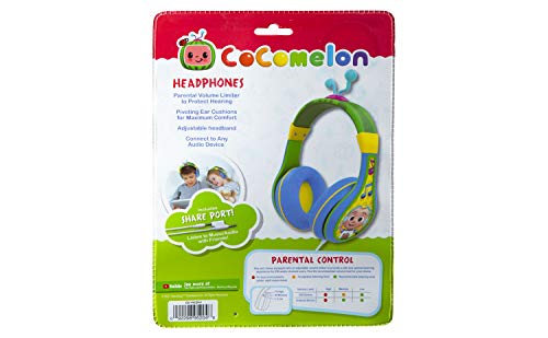 eKids Cocomelon Wired Headphones for School, Home or Travel, Includes Share Port