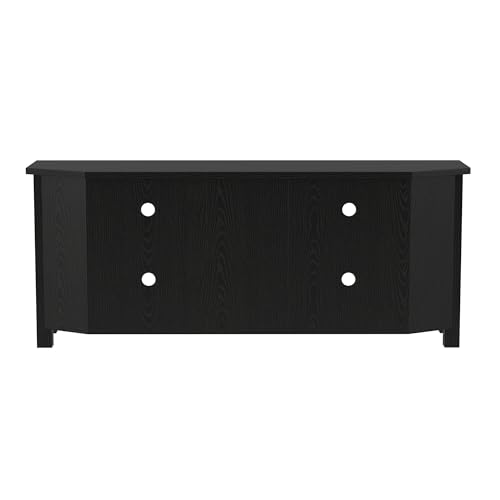 Walker Edison Maxwell Classic 2 Shelf Corner TV Stand for TVs up to 65 Inches, 58 Inch, Black