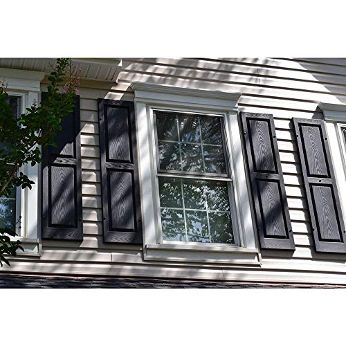 Ekena Millwork Lifetime Vinyl LP2S14X05100FB Standard Two Equal Panel Vinyls, Raised Panel Vinyl Shutters, w/Installation Shutter-Lok's & Matching Screws (Per Pair), 14 3/4"W x 51"H, Federal Brown