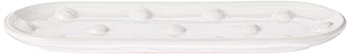 Mud Pie Dotted Dip and Tray Set, Size 5" x 14" 2" x 4 1/4" Dia | Spreader 6 1/2", White