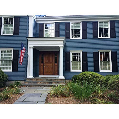 Ekena Millwork Lifetime Vinyl LP2S14X05100FB Standard Two Equal Panel Vinyls, Raised Panel Vinyl Shutters, w/Installation Shutter-Lok's & Matching Screws (Per Pair), 14 3/4"W x 51"H, Federal Brown