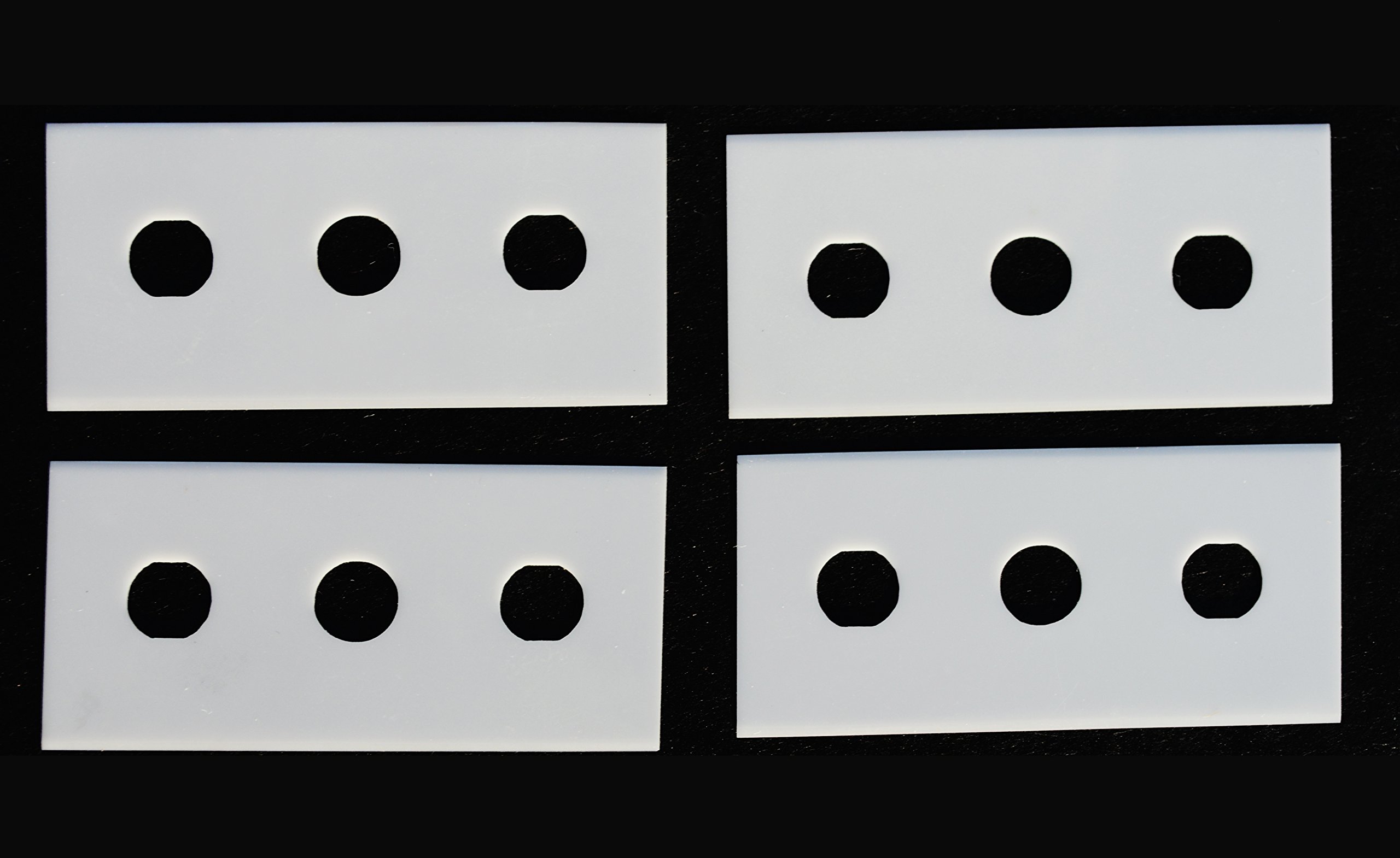 43mm x 22mm CERAMIC 3-hole Slitter Blade(1) (.3mm thick) “3-hole slitters” - double edged