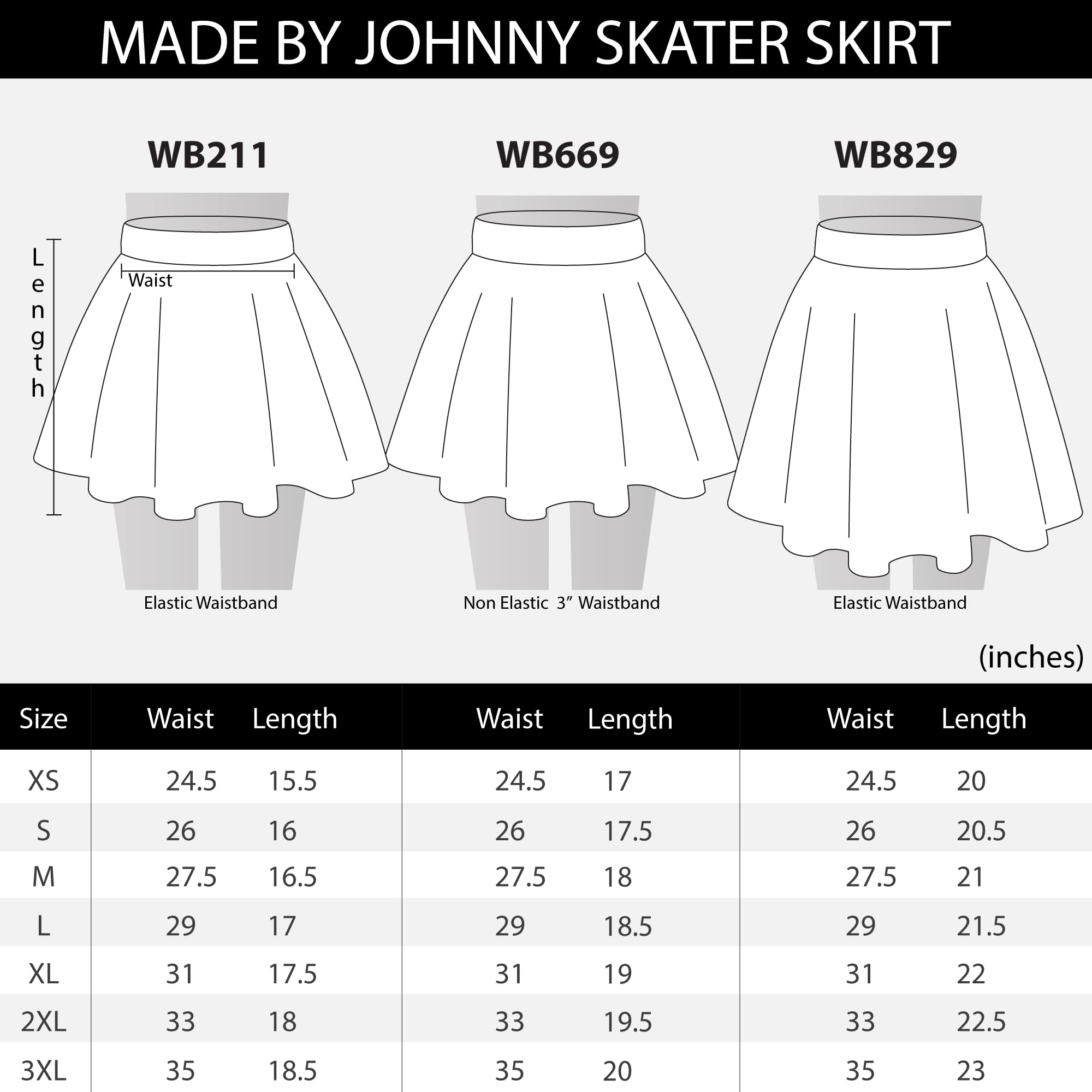 MBJ WB211 Women's Basic Versatile Stretchy Flared Skater Skirt for Girl XXL Charcoal