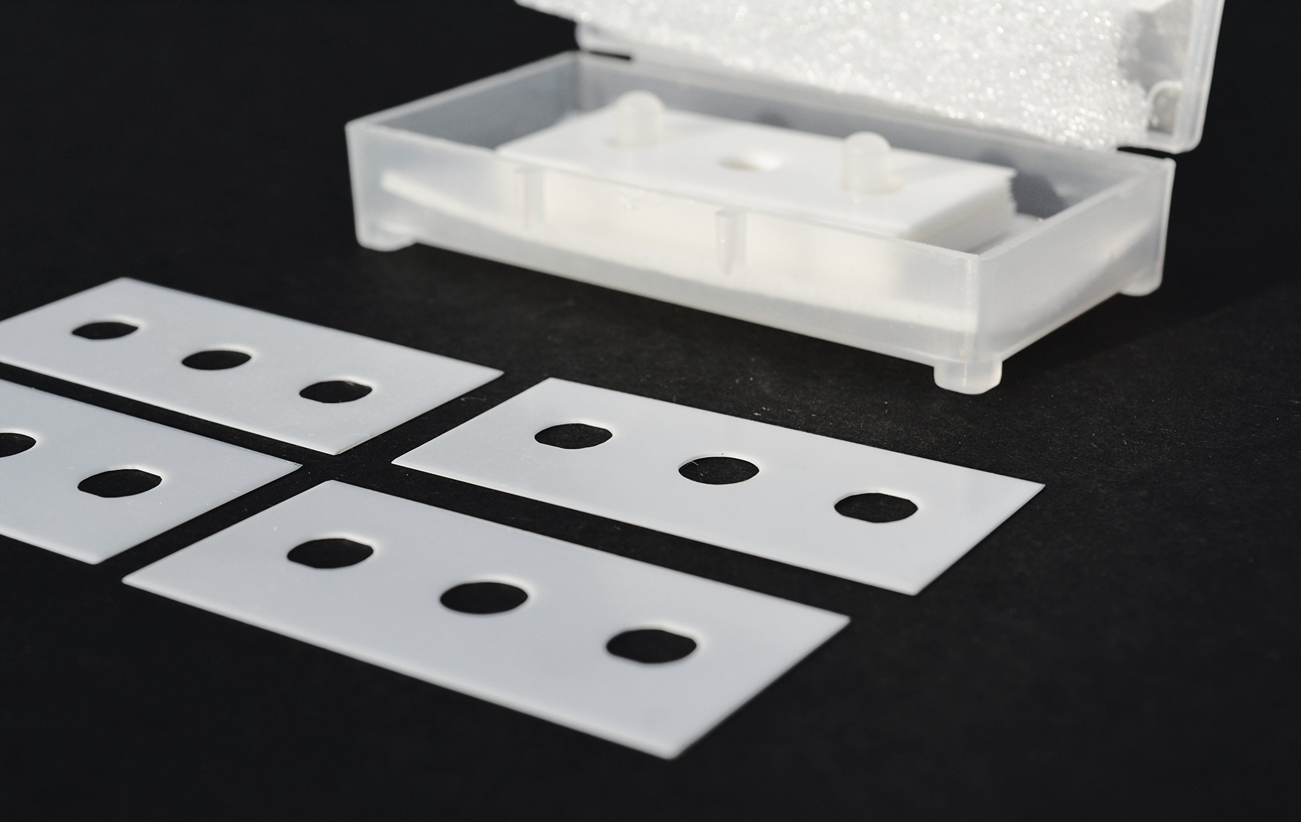 43mm x 22mm CERAMIC 3-hole Slitter Blade(1) (.3mm thick) “3-hole slitters” - double edged