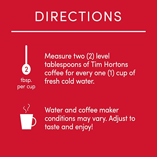 Tim Hortons French Vanilla, Flavored Roast Ground Coffee, Perfectly Balanced, Always Smooth, Made with 100% Arabica Beans, 12 Ounce Bag