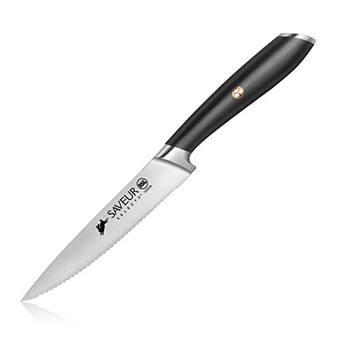 SAVEUR SELECTS 1026238 German Steel Forged 5" Serrated Utility Knife