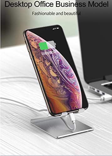 khosh ONE Cell Phone Stand Metal Cell Phone Stand and Holder, Great for Office Desk and Night Stand -Black- Silver (Black)