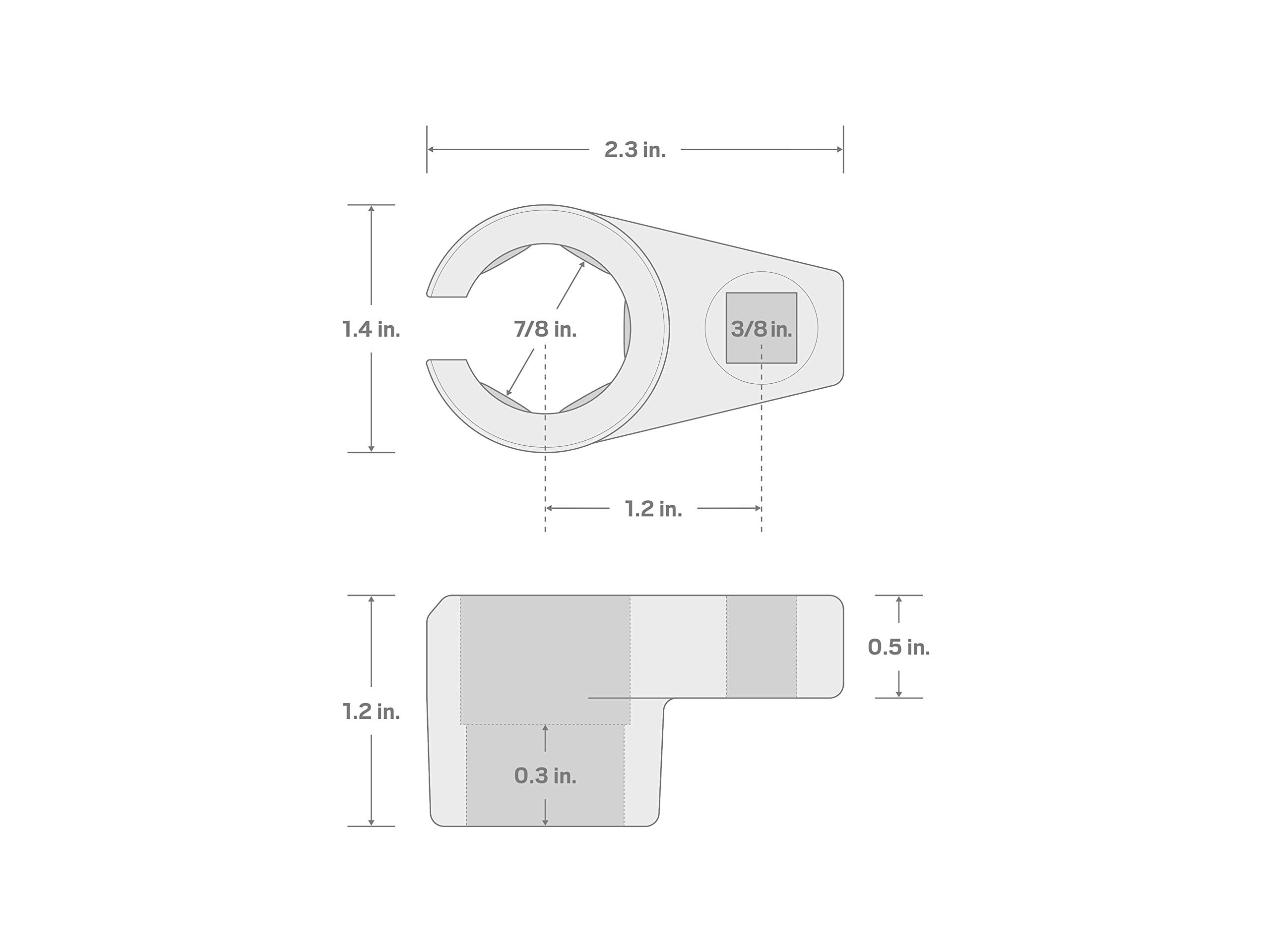 TEKTON 3/8 Inch Drive x 7/8 Inch Offset 6-Point Oxygen Sensor Socket | 47749, Original Version
