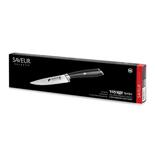SAVEUR SELECTS 1026238 German Steel Forged 5" Serrated Utility Knife