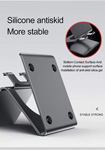 khosh ONE Cell Phone Stand Metal Cell Phone Stand and Holder, Great for Office Desk and Night Stand -Black- Silver (Black)