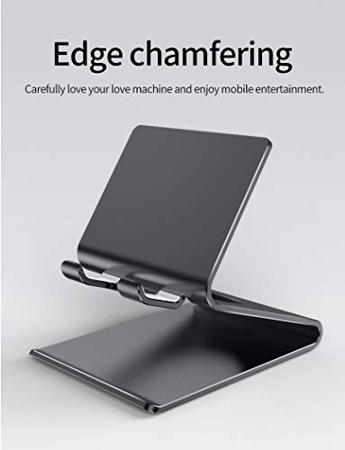 khosh ONE Cell Phone Stand Metal Cell Phone Stand and Holder, Great for Office Desk and Night Stand -Black- Silver (Black)