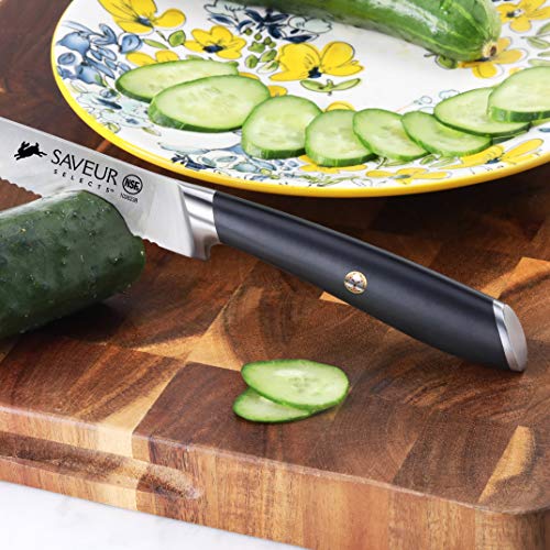 SAVEUR SELECTS 1026238 German Steel Forged 5" Serrated Utility Knife