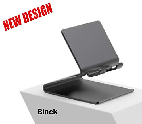 khosh ONE Cell Phone Stand Metal Cell Phone Stand and Holder, Great for Office Desk and Night Stand -Black- Silver (Black)