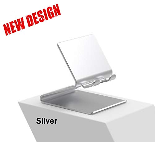 khosh ONE Cell Phone Stand Metal Cell Phone Stand and Holder, Great for Office Desk and Night Stand -Black- Silver (Black)