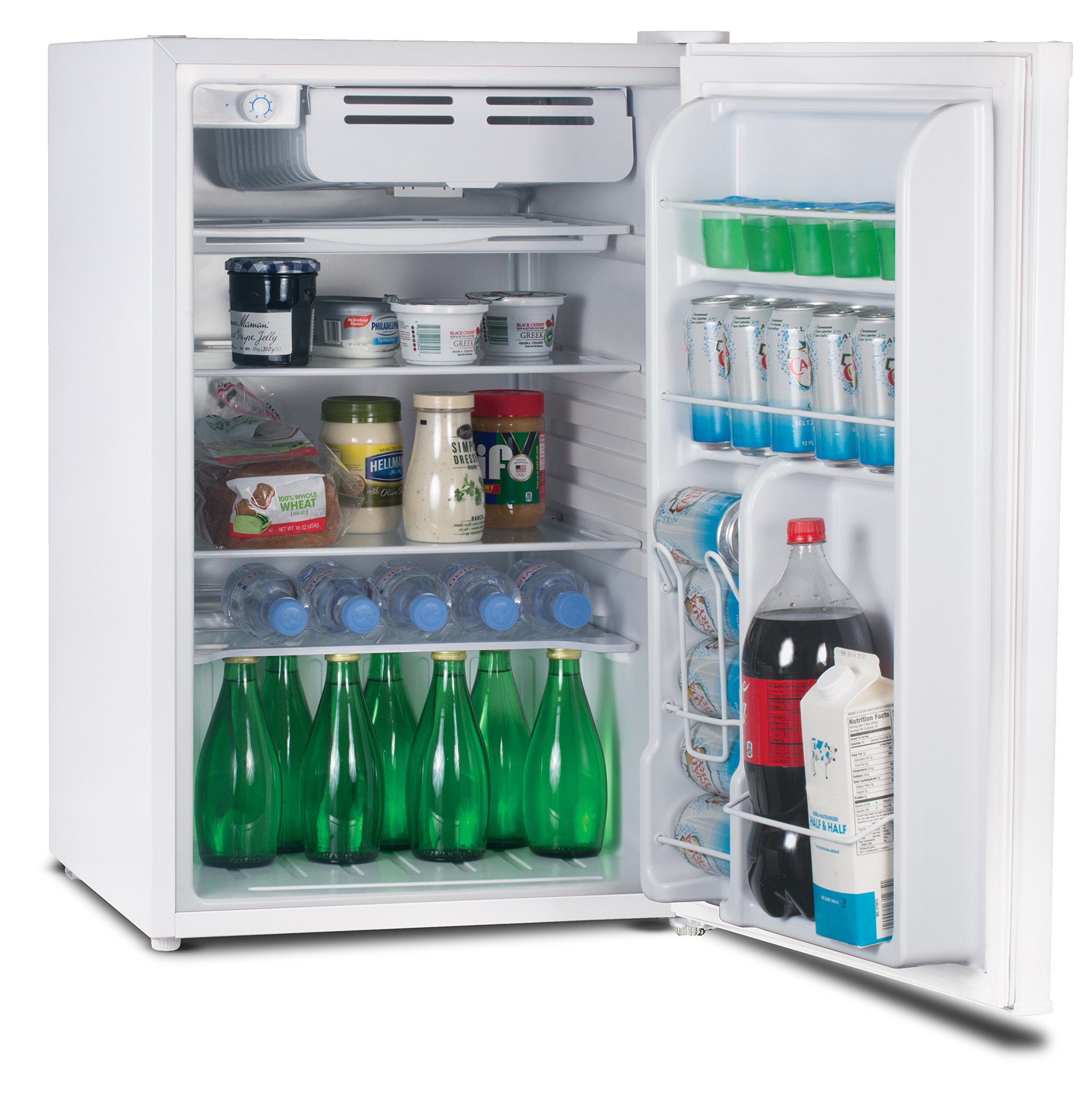 Commercial Cool CCR45W Compact Single Door Refrigerator and Freezer, 4.5 Cu. Ft. Mini Fridge, Black