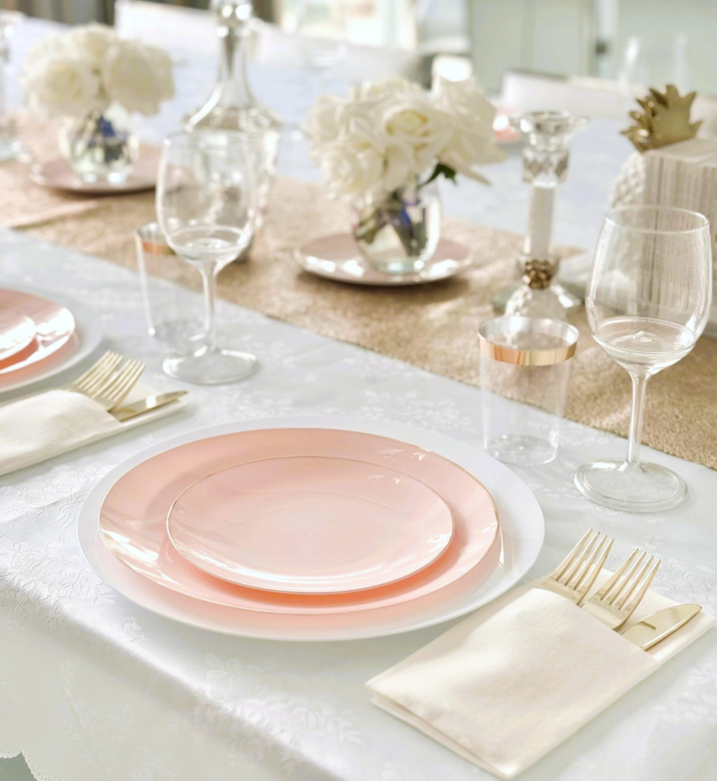 " OCCASIONS " Wedding Party Linen Feel White Dinner Paper Napkins (120, Prefolded for Silverware)