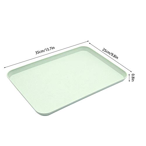 Dinner Tray, Unbreakable Lunch Tray, Decorative Food Serving Tray, Coffee Table Tray, Wheat Straw Tray Tea Platter for Couch, Party, Dining, Picnic, Snack, Appetizer (Pink)