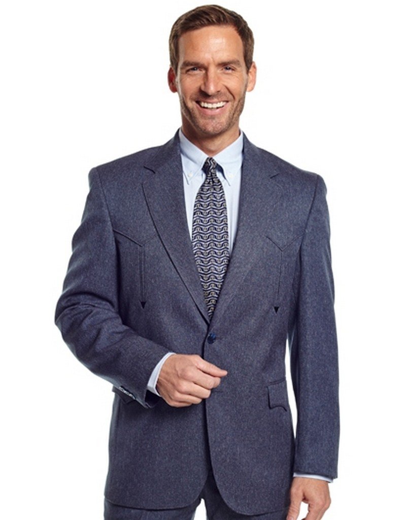 Circle S Mens Heather Navy Polyester Vegas Sportcoat Jacket Blazer 48 L