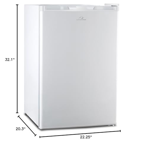 Commercial Cool CCR45W Compact Single Door Refrigerator and Freezer, 4.5 Cu. Ft. Mini Fridge, Black