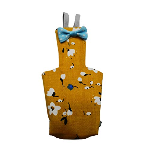 Hibye Parrot Diaper with Bowtie Cute Colorful Fruit Floral Cockatiel Pigeons Small Medium Large Pet Birds Flight Suit Clothes Washable Supplies