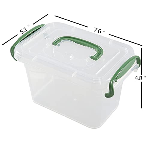 CadineUS 2 L Storage Bins, 6 Pack Small Boxes with Lids, Clear Plastic Boxes