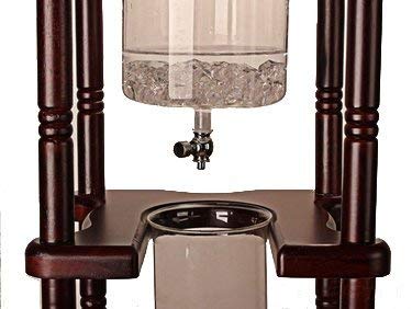 Nispira Cold Brew Drip Tower Iced Coffee Maker Glass Wooden Stand 25 Cups