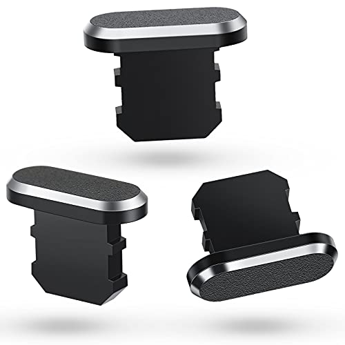 4 Pieces Anti Dust Plugs Compatible with iPhone 11, iPhone 12 Protects Charging Dust Cover Compatible with iPhone 11, 12, Pro, Max/X/XS/XR, 7, 8 Plus, iPad Mini/Air (Black)