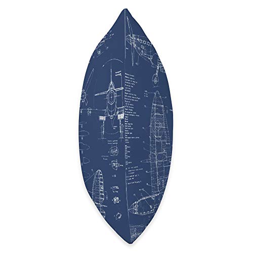 Designed for Flight Spitfire IX WWII Blueprint Series Fighter Airplane Throw Pillow, 18x18, Multicolor