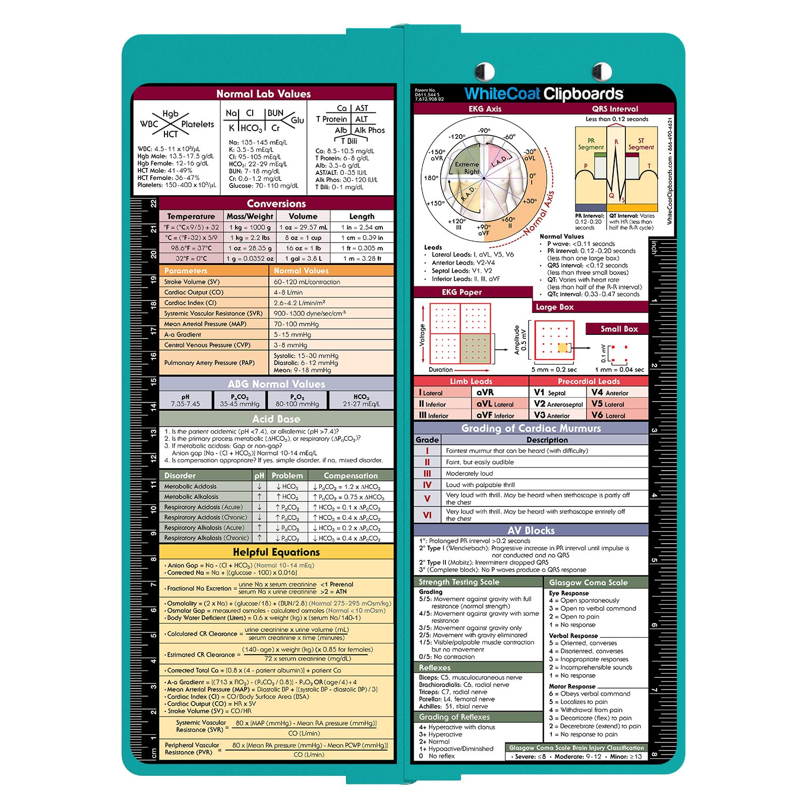 Whitecoat Clipboard® Vertical - Teal Medical Edition
