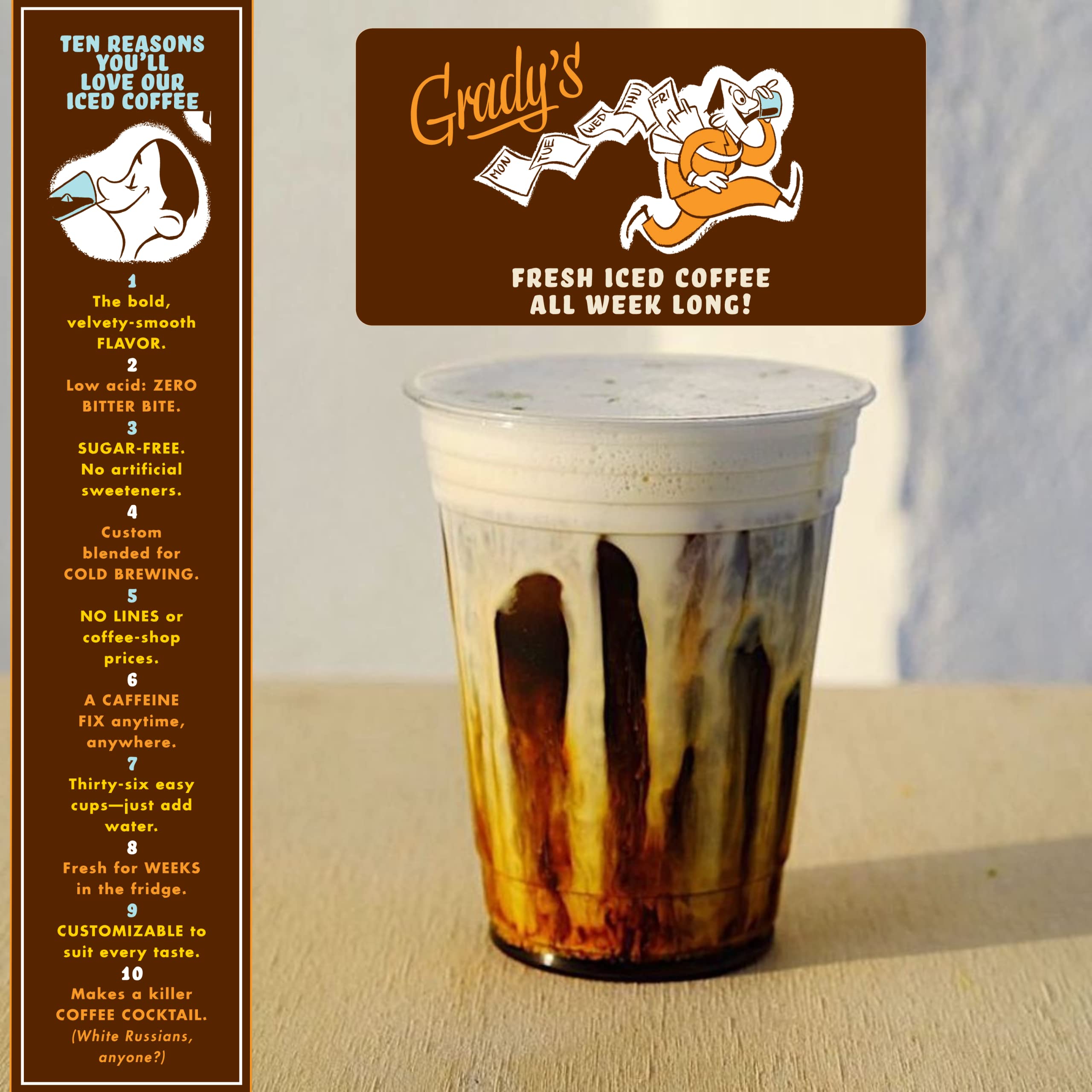 GRADY’S COLD BREW Coffee Pouches | New Orleans Style | 100% Arabica Ground Coffee & Chicory | TWO Boxes of Four Easy-to-Brew Bean Bags | Makes 24 drinks
