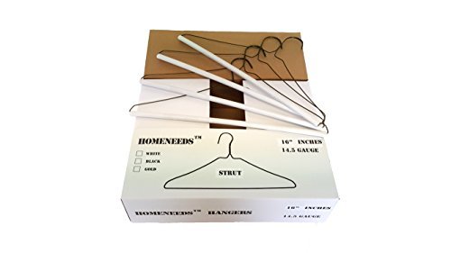 Homeneeds 16" Inch Strut Hanger 14.5 Gauge - Gold, for Dry Cleaners or Home (16" Inch Strut, Gold-White)