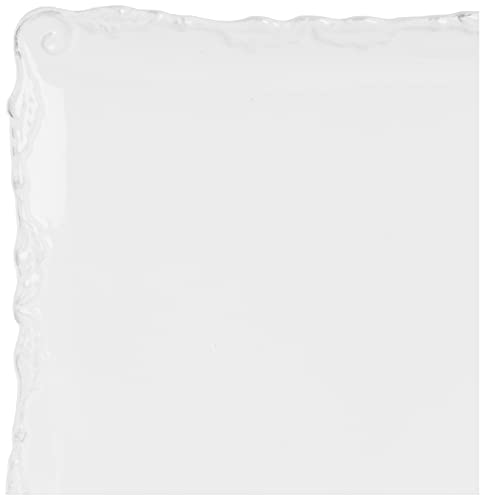 American Atelier Square Dinnerware Sets | White Kitchen Plates, Bowls, and Mugs | 16 Piece Bianca Wave Collection | Dishwasher and Microwave Safe | Service for 4