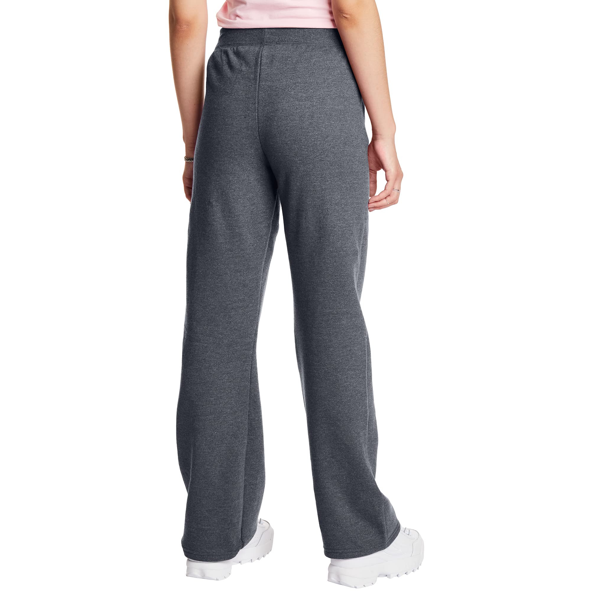 Hanes Women's EcoSmart Open Bottom Leg Sweatpants,Slate Heather,X-Large