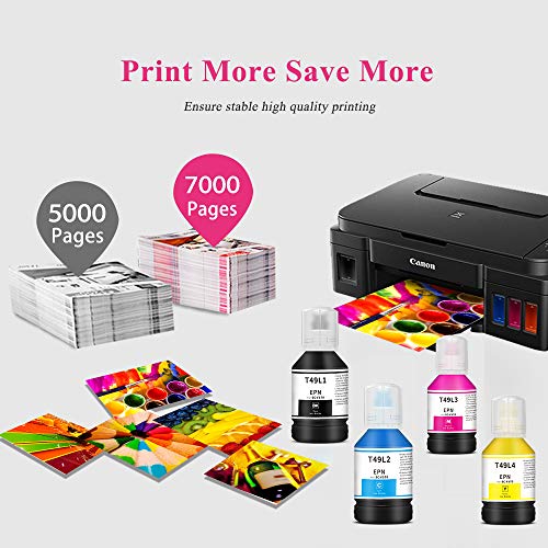Aomya T49 Ink Compatible Epsn 4×140ml Refill Ink Bottle Replacement T49H1/T49H2/T49H3/T49H4 for Epsn SureColor SC-T3170x Printer