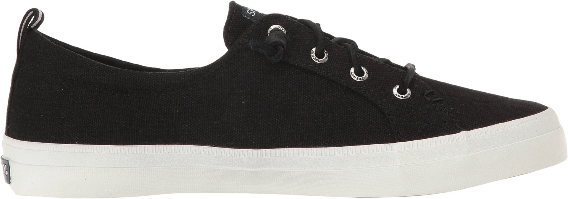 Sperry Womens Crest Vibe Linen Sneaker, Black, 7