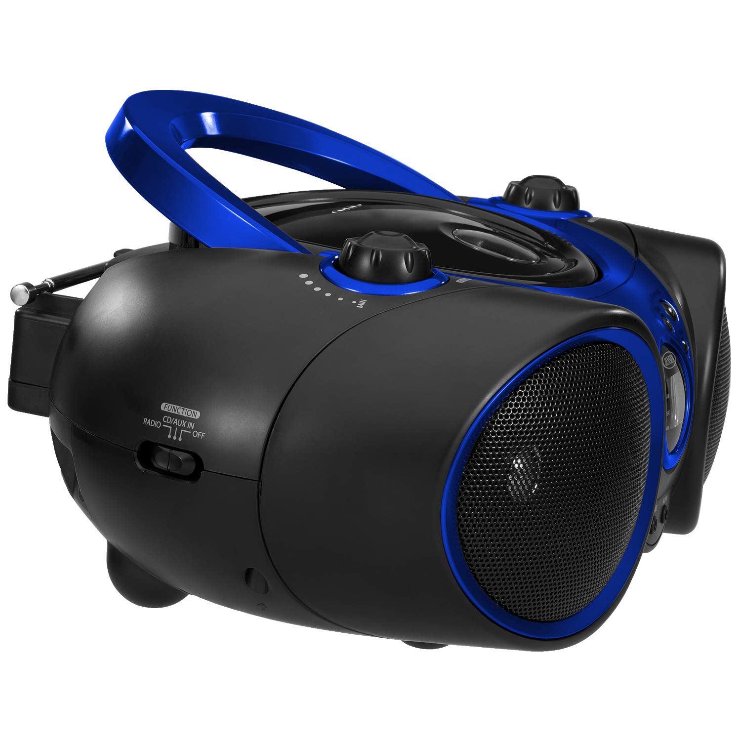 Jensen CD-490 Portable Sport Stereo CD Player with AM/FM Radio and Aux Line-in & Headphone Jack (Blue)