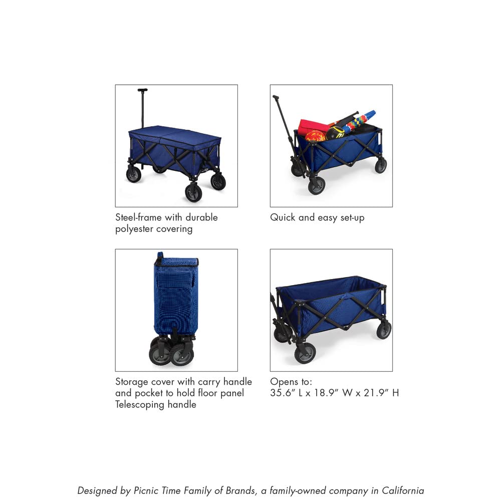 PICNIC TIME NCAA Ohio State Buckeyes Adventure Wagon Folding Wagon - Wagon Cart - Sport Utility Wagon - Beach Wagon Collapsible, (Dark Gray)