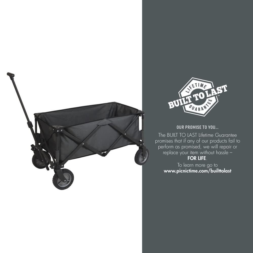 PICNIC TIME NCAA Ohio State Buckeyes Adventure Wagon Folding Wagon - Wagon Cart - Sport Utility Wagon - Beach Wagon Collapsible, (Dark Gray)