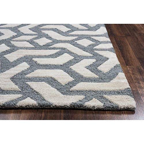 Rizzy Home | CE9500 | Caterine Collection | Wool Area Rug | 8' x 10' | Off White/Gray/Rust/Blue Geometric