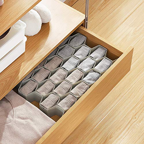 Kocuos Honeycomb Separator Adjustable Drawer Organizer Divider for Underwear Belt-Scarf Socks Organizer (White)