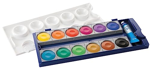 Pelikan Opaque Watercolor Paint Set, 12 Colors Plus Chinese White Tube (720854)