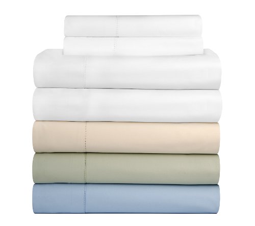 Pointehaven 800 Thread Count Pima Cotton Pillowcases, Standard, White