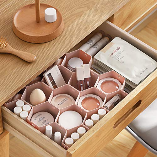 Kocuos Honeycomb Separator Adjustable Drawer Organizer Divider for Underwear Belt-Scarf Socks Organizer (White)